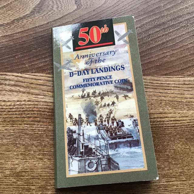 50TH ANNIVERSARY OF the D-Day Landings Fifty Pence Commemorative Coin ...