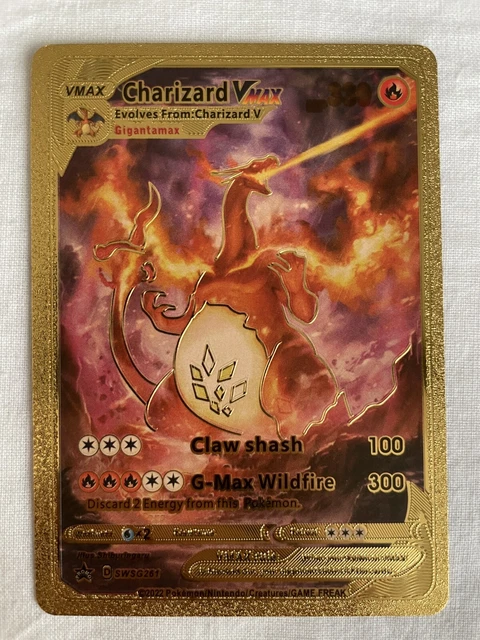 CHARIZARD VMAX (SWSG261) Gold Display Pokémon Card Rare Gift UK EUR 3 ...