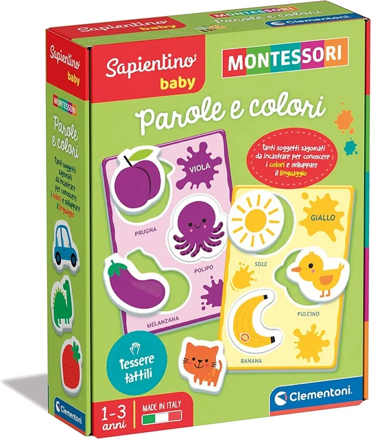 PAROLE E COLORI Gioco Sapientino Baby Montessori Gioco per Bambini ...