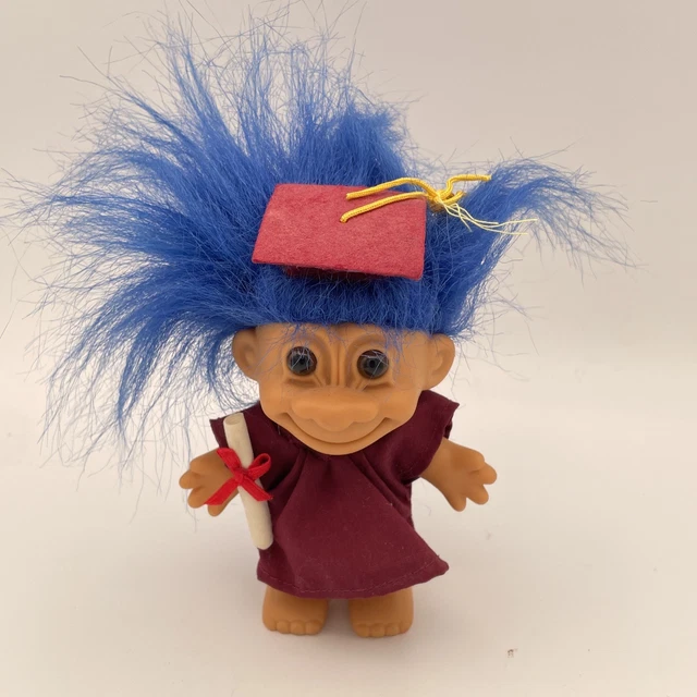 VINTAGE GRADUATION DAY Troll Doll by Russ Dressed in Cap & Gown with ...