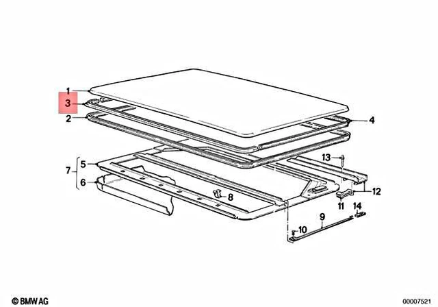 GENUINE BMW E23 E24 E28 E30 Coupe Sedan Sunroof Motor Cover OEM ...