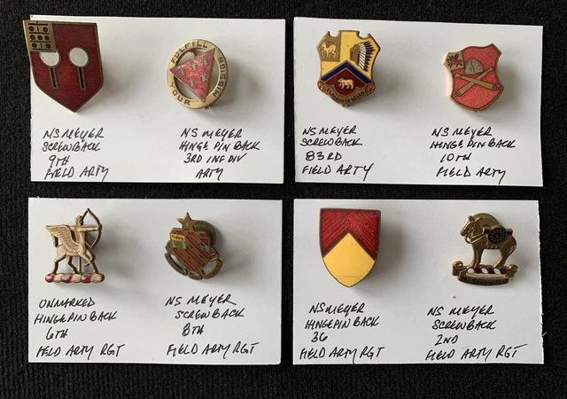 WW2 US ARMY Field Artillery Insignia Crest Pins DUI Lot of 8 $55.00 ...