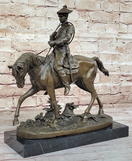 FREDERICK GRAND GUERRIER King Avec Cheval Chasse Bronze Sculpture ...