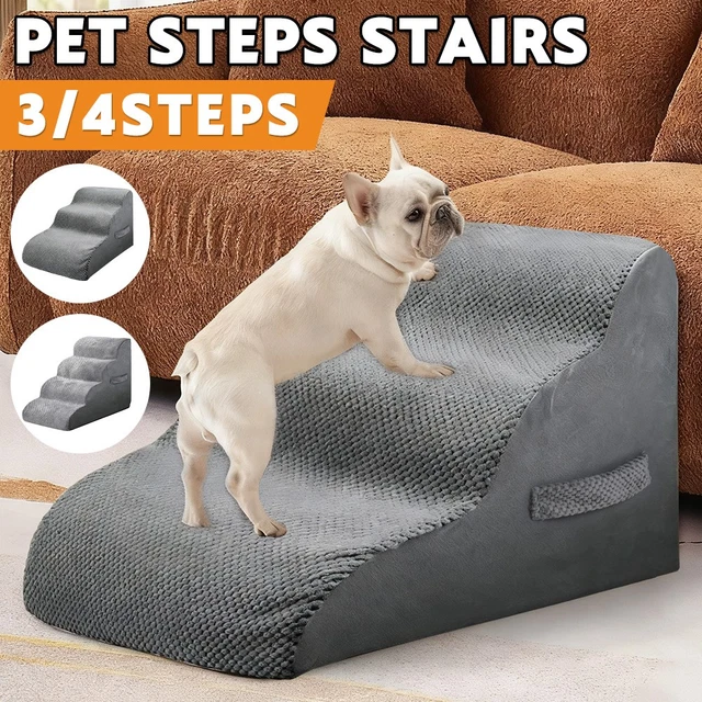 PET RAMP STAIRS for Bed Sofa Dog Step Ladder Memory Foam Non-Slip ...