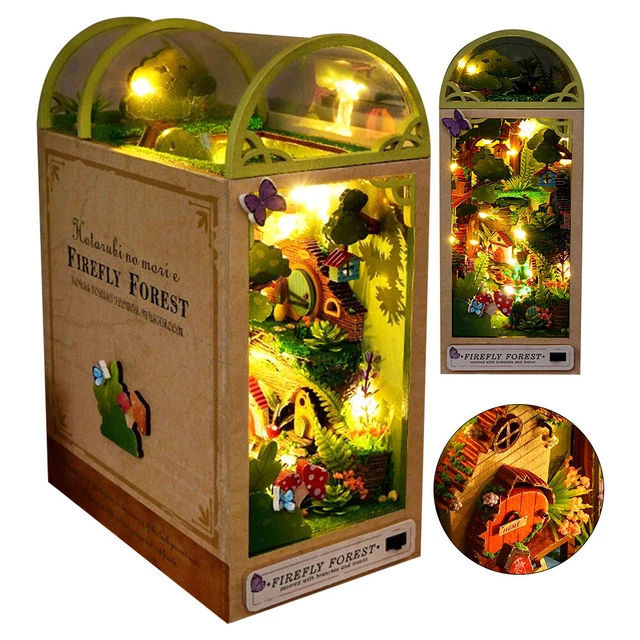 DIY BOOK NOOK Kit 3D Light Up Bookend Toys Wood Christmas Gifts ...