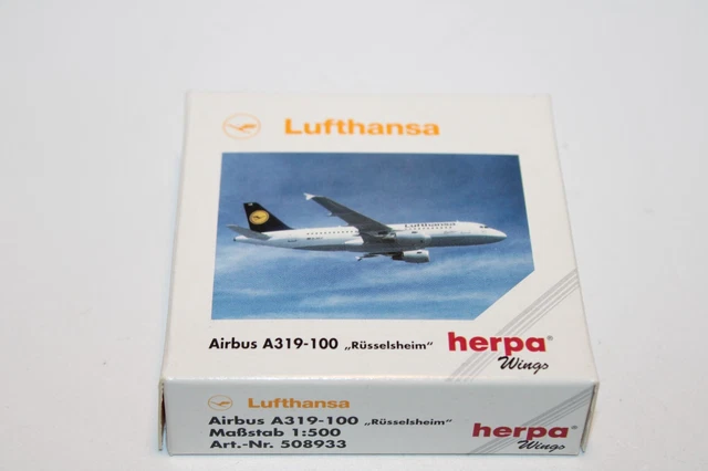 HERPA WINGS 1:500 Flugzeug 508933 Airbus A319-100 Lufthansa Rüsselsheim OVP EUR 15,00 - PicClick DE