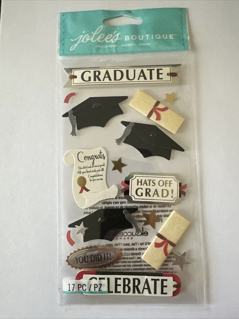 JOLEE'S BOUTIQUE GRADUATE Celebrate Dimensional Stickers Congrats Cap ...