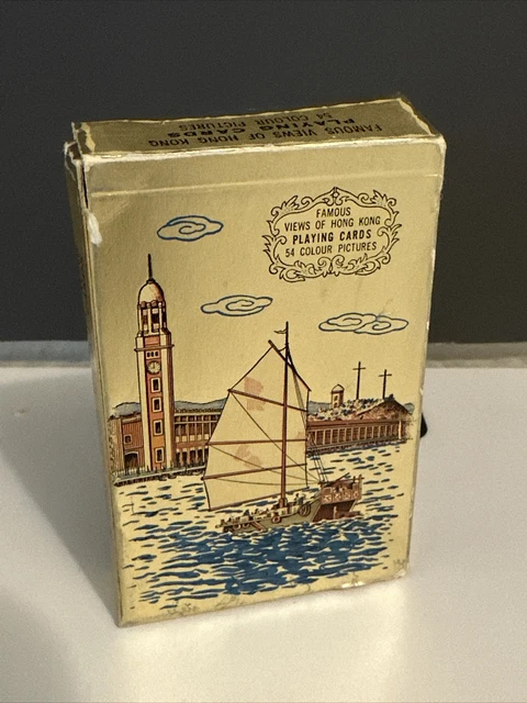 VINTAGE FAMOUS VIEWS of Hong Kong Playing Cards Deck Plastic Coated (54 ...
