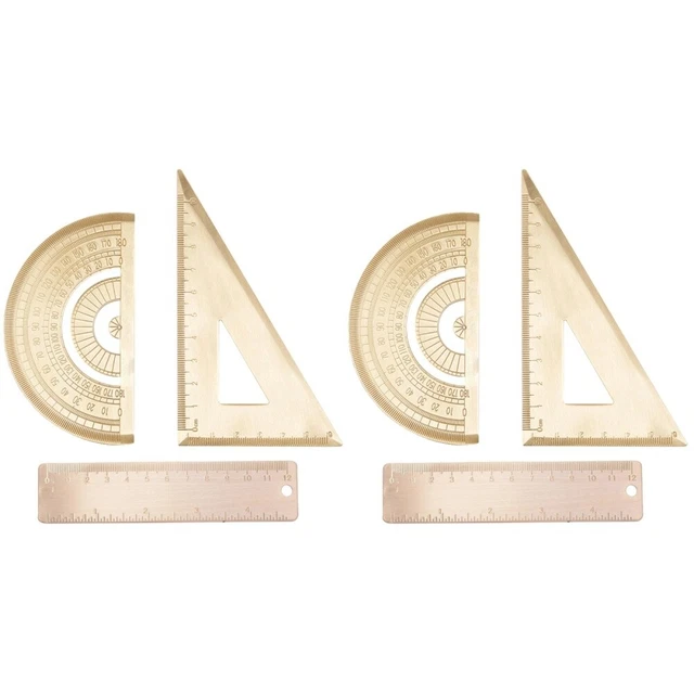 RULER SET TRIANGLE Ruler Drawing Measurement Tools Straightedge ...