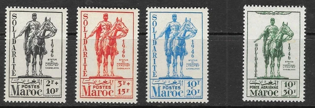 TIMBRE MAROC MOROCCO- N° 241 à 243 + PA N°59 - Lyautey - Casablanca ...