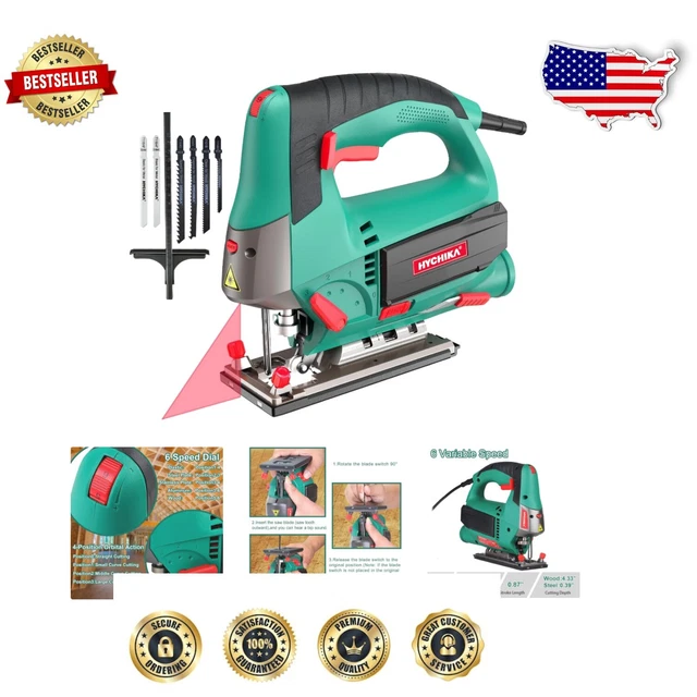 ULTIMATE JIG SAW: 800W Motor, Laser Guide & Quick Chuck - 6 Blades ...