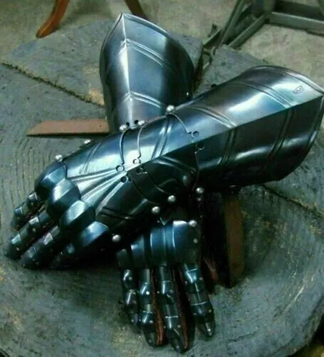 MEDIEVAL GOTHIC GAUNTLET Armor Knight Finger Gloves Steel Late Gothic ...