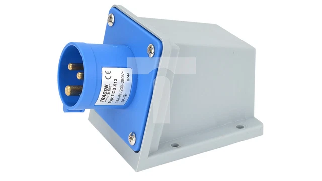 INDUSTRIAL SURFACE PLUG 16A 3P 250V 2P+E, 6h, IP44 TICS-513 /T1UK £10. ...