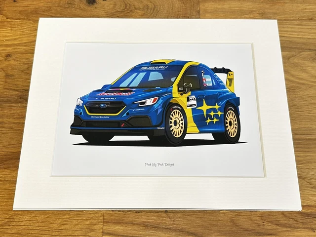 SUBARU IMPREZA STI Cartoon Style Drawing. £10.95 - PicClick UK