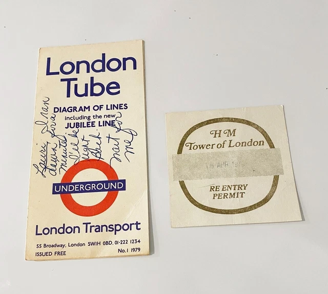 VTG 1979 LONDON Underground Tube Diagram Map+ HM Tower London Re Entry ...