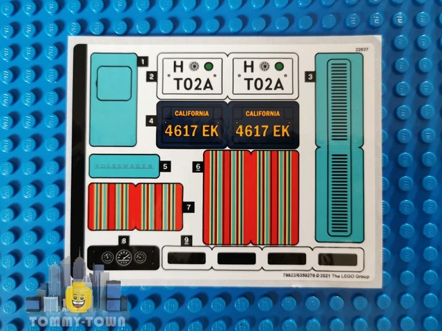 LEGO CREATOR STICKER SHEET 1 ONLY for set 10279 Volkswagen T2 Camper ...
