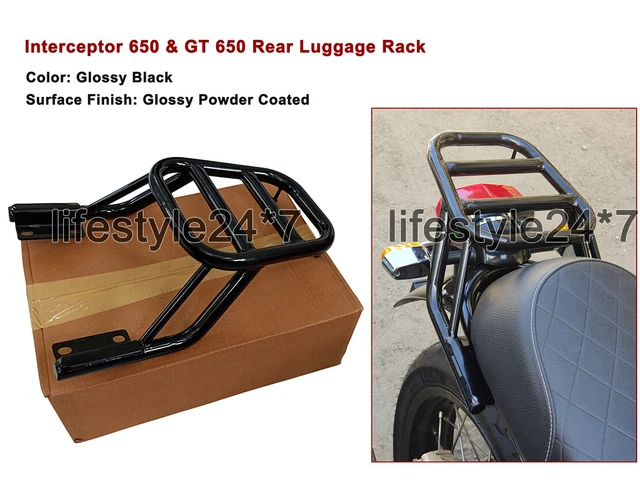 ROYAL ENFIELD &REAR Luggage Rack Carrier Glossy Black" For GT ...
