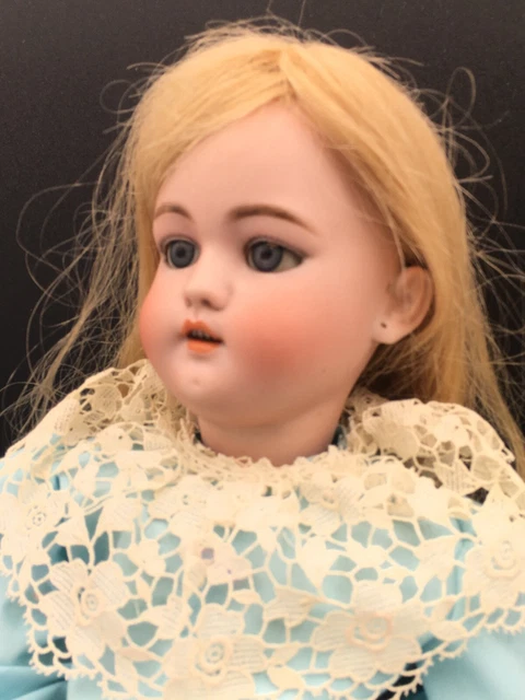 ANTIQUE SIMON HALBIG Doll S&H 1079 Open Mouth Blue Eyes Bisque Head Dep ...