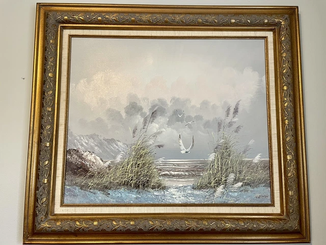 VINTAGE T JANSEN Original Lake Oil Painting Canvas Signed Certified ...