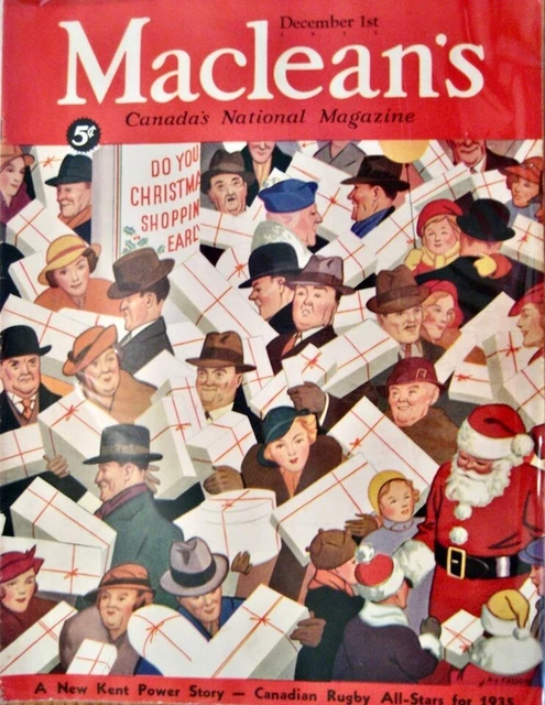 VERY RARE VINTAGE Original A.j. Casson 1935 Design Cover Of Maclean's ...