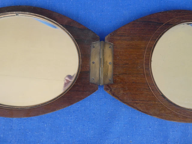 MILITARY OFFICERS DOUBLE Folding Campaign Mirror early 19th Century ...