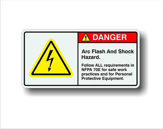 ELECTRICAL SAFETY DECAL Sticker ARC FLASH AND SHOCK HAZARD warning ...