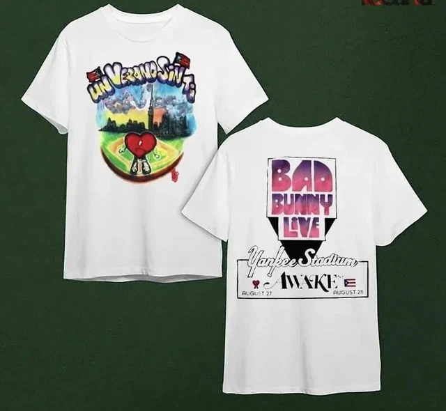 BAD BUNNY WORLD'S Hottest Tour 2022 Official Merch GRAFFITI Yankee ...