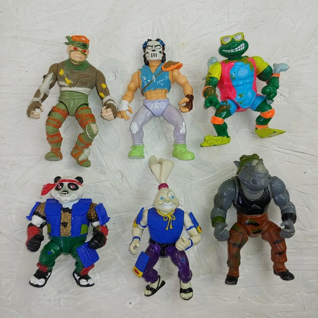 TEENAGE MUTANT NINJA Turtles action figure VTG TMNT lot of 6 mix toys ...