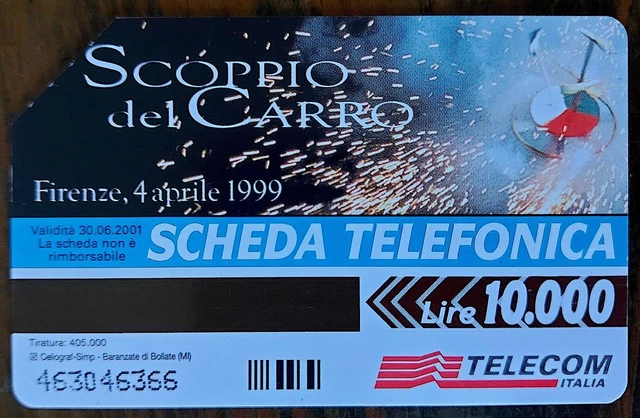 SCHEDA TELEFONICA TELECOM Scoppio Del Carro Firenze 1999 @ Rara @ EUR 5 ...
