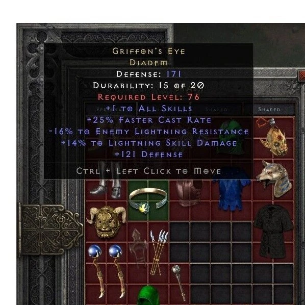 D2 D2R DIABLO 2 Resurrected (PC)💥 NL 💥 Griffons Eye Diadem 16/14 HIGH ...