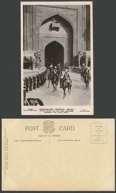 INDIA STATE ENTRY King Emperor Kings Gate Coronation Durbar 1911 Old RP ...