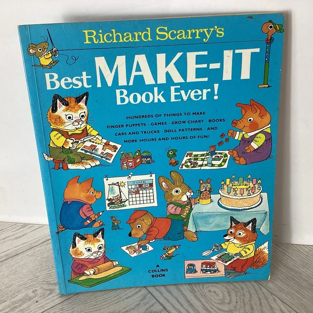 VINTAGE 1977 RICHARD Scarry's Best MAKE-IT Book Ever! Activity Book *M ...