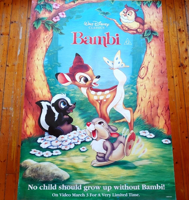 BAMBI - WALT Disney Classics - Original Video Store Movie Poster One ...