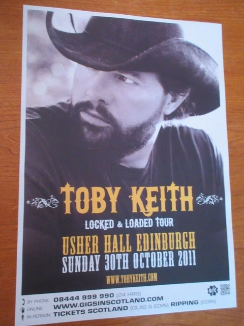 TOBY KEITH CONCERT POSTER - EDINBURGH USHER HALL Oct. 2011 SHOW GIG ...