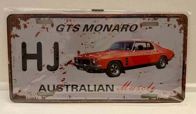 HOLDEN MONARO GTS HJ 2 Door Red Metal Vintage Tin License Number Plate ...