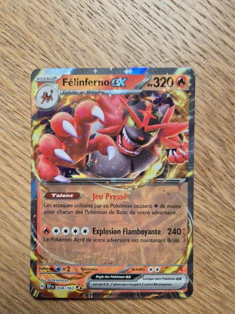 CARTE POKEMON FELINFERNO 034/162 EX EV5 Ecarlate et Violet TEF FR NEUF ...