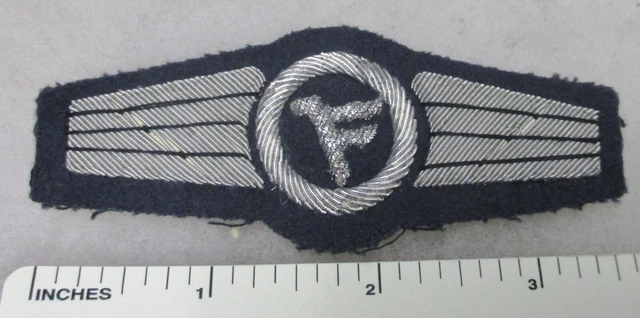 VINTAGE GERMAN BUNDESWEHR LUFTWAFFE COMMAND Bullion BADGE PATCH Silver ...