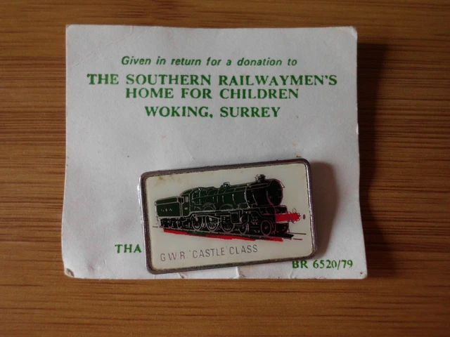 GWR CASTLE CLASS Railway Train Badge Southern Railwaymens Home Woking £ ...