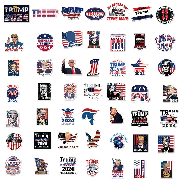 50 PCS DONALD Trump Stickers Decal 2024 President Election Campaign ...