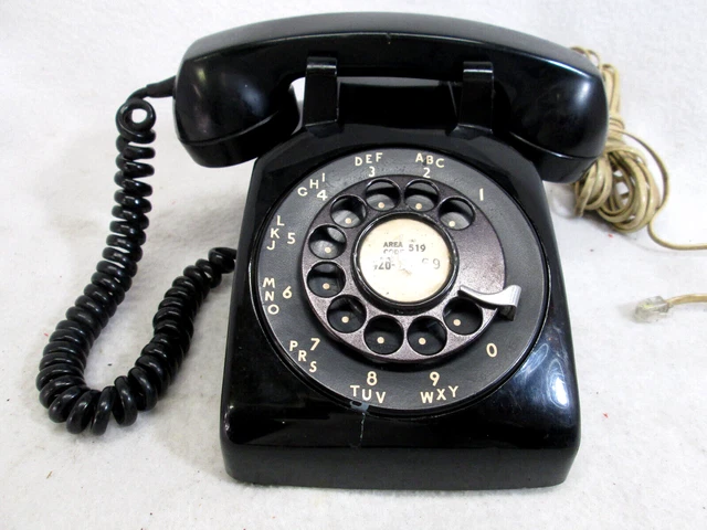 VINTAGE 1950'S WESTERN Electric/Bell System black rotary dial desk ...