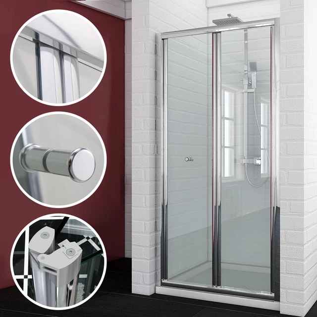 Bi Fold Shower Door Enclosure Walk In Cubicle Saety Glass Wet Room