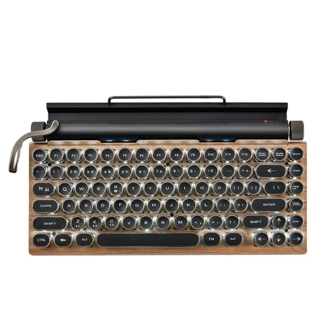 RETRO TYPEWRITER KEYBOARD Wireless Bluetooth Mechanical Keyboards 83 ...