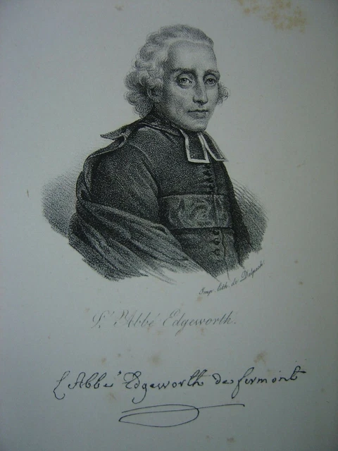 LITHOGRAPHIE LITHO PORTRAIT de l'Abbé Henri Edgeworth de Firmont EUR 14 ...