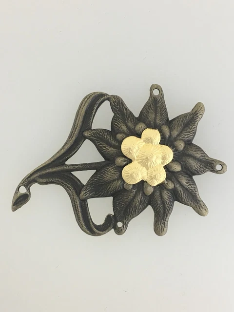 WWII GERMAN ARMY 'Gebirgsjager' mountain troops metal edelweiss badge ...