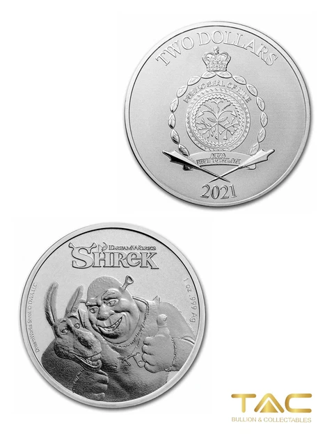 1 OZ SILVER Coin - 2021 Shrek 20th Anniversary - Niue/ NZ Mint EUR 44 ...