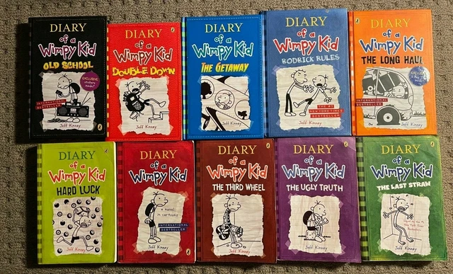DIARY OF A WIMPY KID by Jeff Kinney bundle lot 10 books (6 p/backs + 4 ...