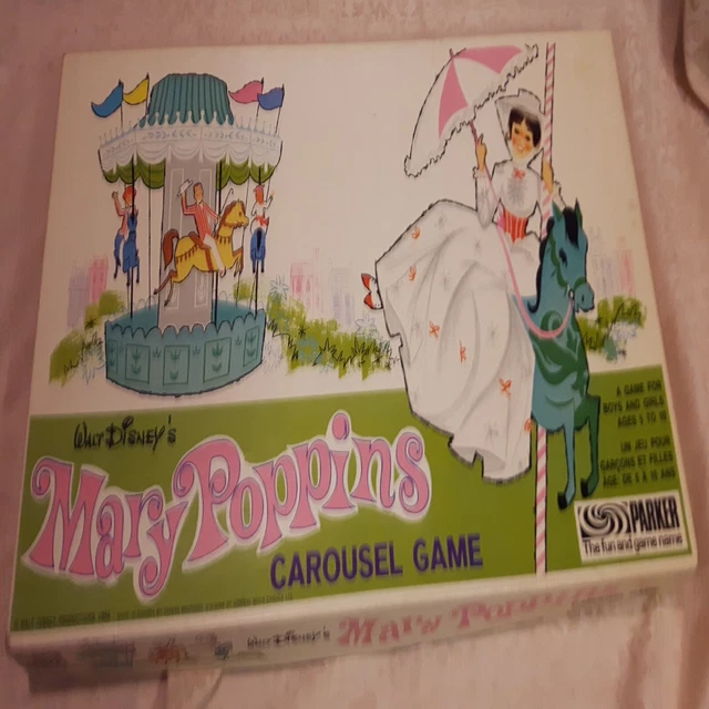 MARY POPPINS CAROUSEL Board Game 1964 Walt Disney Parker Brothers ...