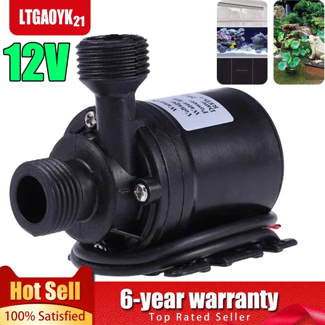 12V BRUSHLESS MOTOR Fountain Pool Circulation Submersible Water Pumping ...