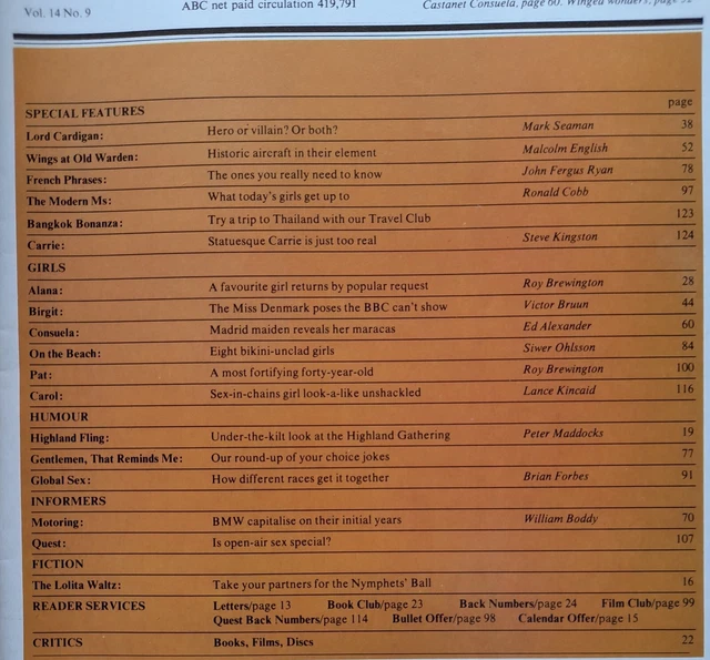 MAYFAIR MAGAZINE VOLUME 14 number 9 Pat Wynn Miss Denmark Mens Vintage ...