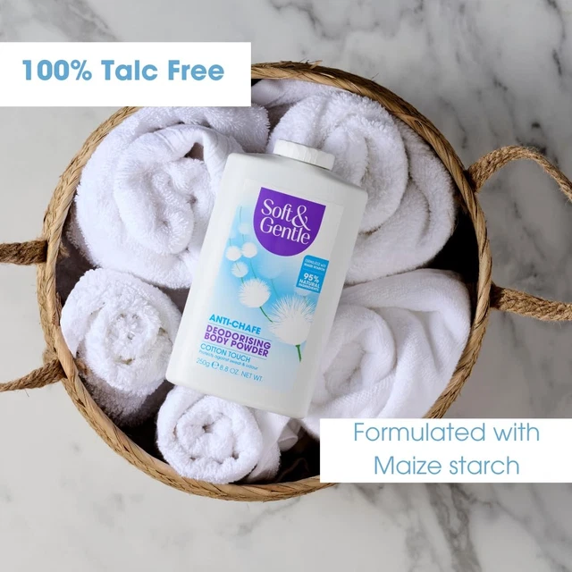 FRESH COTTON TALC Free Cotton Body Powder 250g Deodorising Personal ...